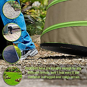 Colwelt 47 Gallon Leaf Bags Collapsible, Hardshell Bottom Heavy Duty Collapsible Garden Bag, Pop up Garden Waste Reusable Bag Include Leaf Scoop, Garden Gloves