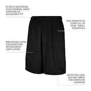 Russell Athletic Mens Mesh Pocket Short, Black, X-Large US