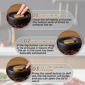 La Llareta 1200ml/42.3oz Vacuum Glass Coffee Storage Jar, Borosilicate Glass Canister, Sealed Container with ABS Lid, for Coffee, Spices, Biscuits