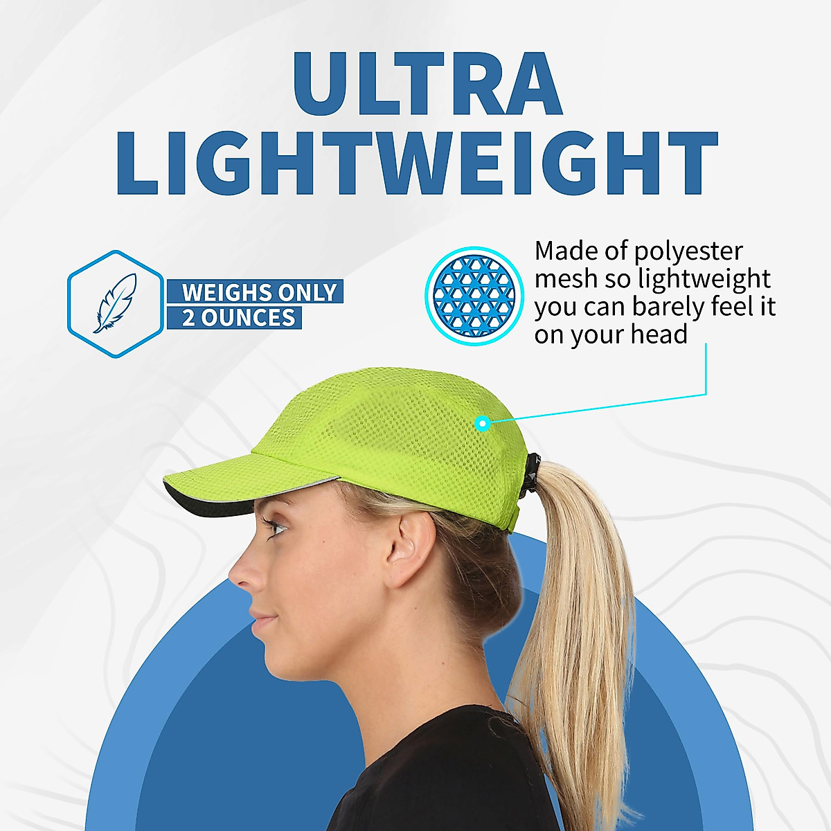 TrailHeads Women's Race Day Performance Running Cap, Lightweight & Quick Drying Mesh Sports Hat with Reflective Trim, Adjustable Fit - White-Cool Green-Pink Punch 3-pk