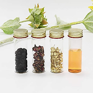 ULAB Scientific Sample Tubes 25ml with Screw Caps, Small Spice Containers 1oz, Makarthy, 3.3 Borosilicate Glass Tubes, Caps in Aluminum Material, Pack of 12, UTT1005