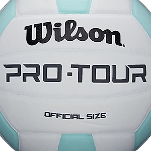 Wilson Pro Tour Indoor Volleyball - Official Size, Teal/White