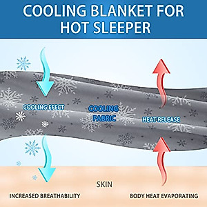 OIGAE Cooling Blanket with Double Sided Cold Effect Bed Throw for Hot Sleepers Night Sweats,Japanese Q-Max 0.5 MICA Cooling Fiber,Skin-Friendly, Breathable,Always Stays Cold,Throw Size