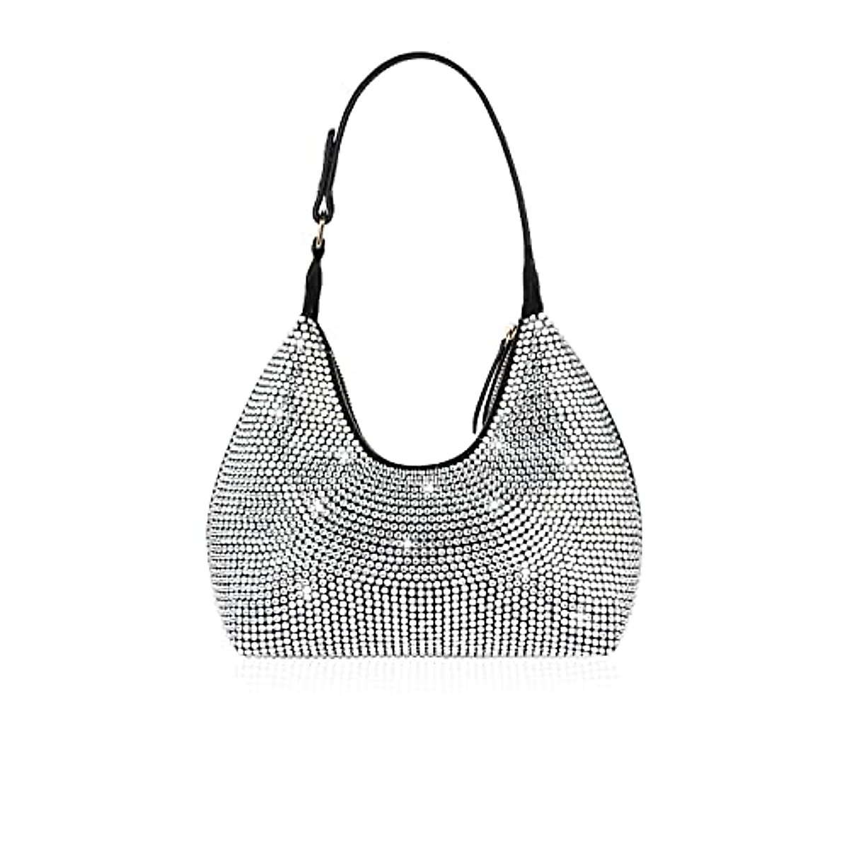 GripIt Rhinestone Handbag Purse Black Clutch Purses for Women Evening Shoulder Diamond Purse Bling Crystal Bag purses for Wedding Prom