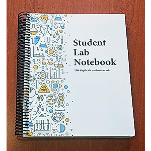 Student Lab Notebook (100 duplicate page sets): grid-based carbonless sheets with smooth coil spiral binding