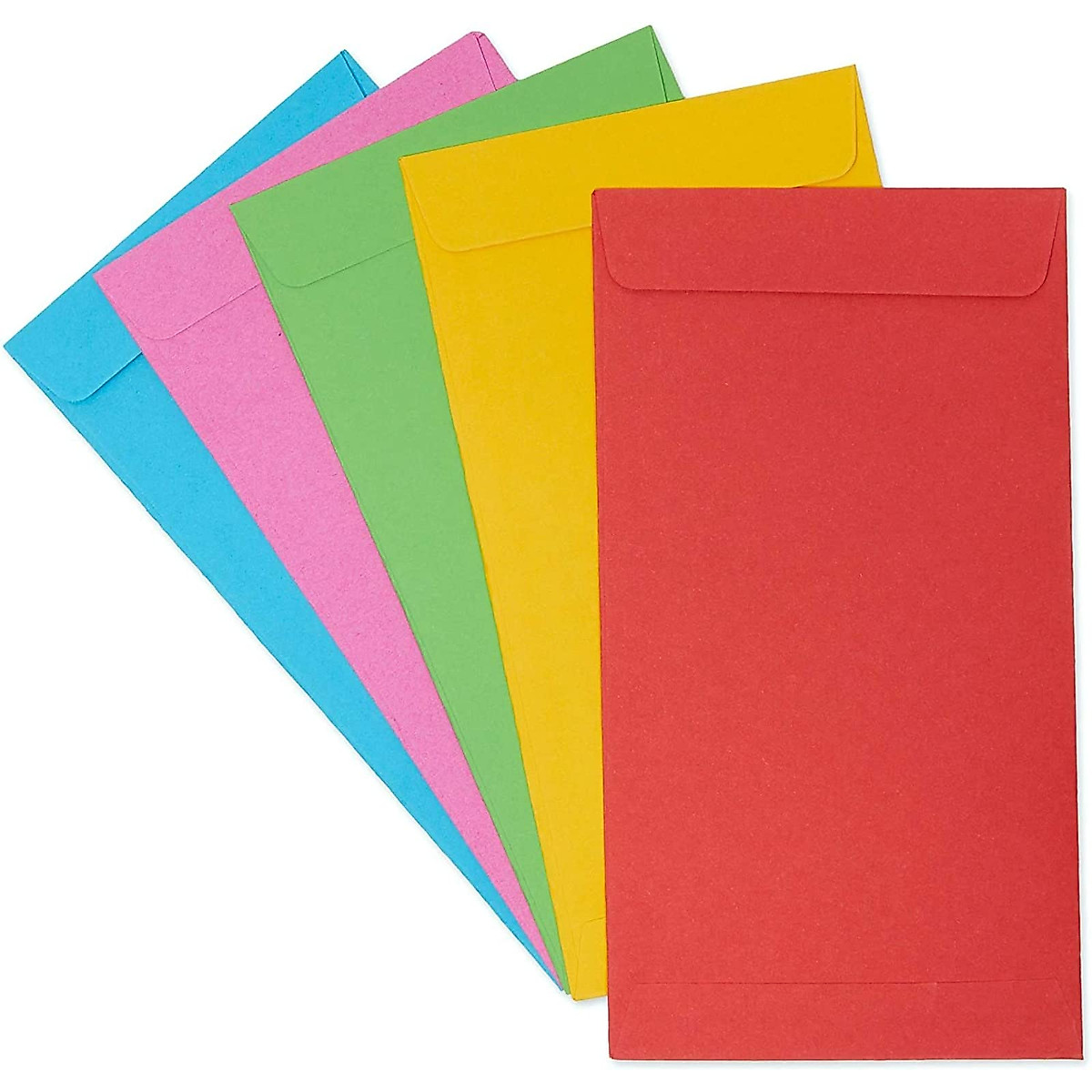 100 Pack Colorful Money Envelopes for Cash, Payroll, Money Saving, Coins, Currency, 100GSM (4 x 7 In)