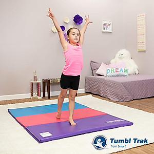 Tumbl Trak Gymnastics Folding Tumbling Panel Mat, 4ft x 6ft x 2in, Bright Pastel