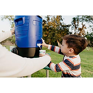 Igloo 5 Gallon Wheeled Portable Sports Cooler Water Beverage Dispenser with Flat Seat Lid, Blue, Model Number: 42256