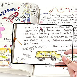 4Pcs Page Magnifying Sheet 3X Lightweight Optical Plastic Fresnel Lens Bookmark Flat Magnifier for The Elderly and People with Low Vision Reading Small Prints, Maps and Books