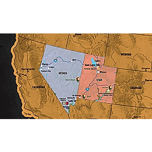 Scratch Off Map of The United States – US Scratch Off Travel Map with 50 State Flags and Landmarks – Map to Track States Visited, Full Accessories Set Included, Gift for Travelers, by Earthabitats