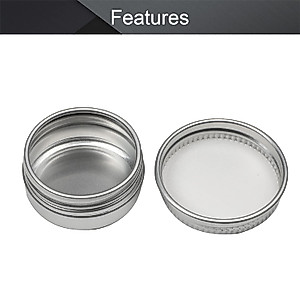 Othmro 6pcs 0.3oz Metal Round Tins Aluminum Tin Cans Containers with Screw Lid, 35*18mm(DxH) Silver tin cans for Salve, Spices, Lip Balm, Tea or Candies 10ml