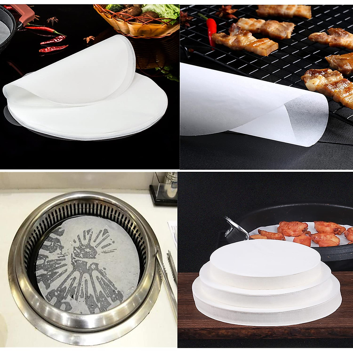 Transun Moo 200 Pcs 6 Inches Parchment Rounds Precut Parchment Circles Baking Paper Liners for Oven, Pans, Air Fryer