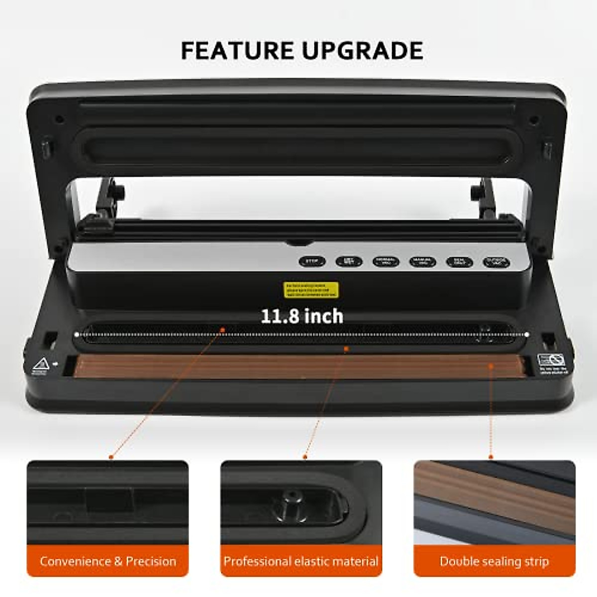 Vacuum Sealer, Dry/ Moist Automatic Food Sealer w/ Sealer Bags for Sous Vide/ Food Storage, 6 Modes Food Vacuum Air Sealer Packer Machine with Cutter and Bags Roll Storage( 12"), Double Seal, Detachable Sink, Easy Clean, Lab Tested, Silver Upgrade