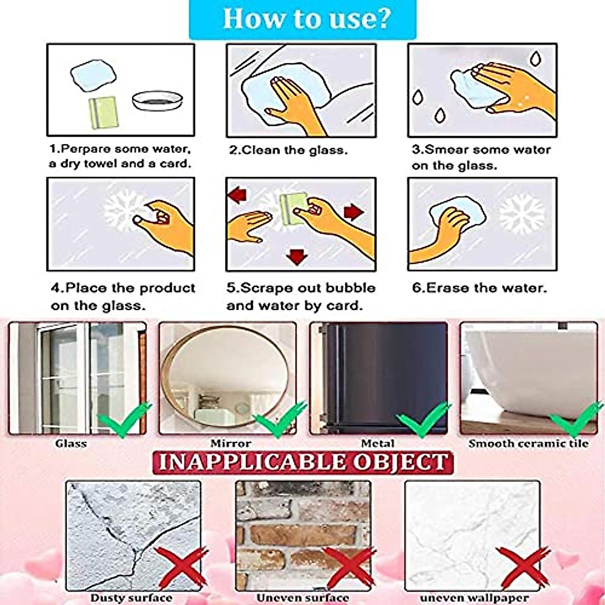 DmHirmg Valentine's Day Window Clings Decorations, Valentines Window Decal Stickers for Valentine's Day Decorations With Removable Window Sticker Decals for Home,Office,Valentines Party, Wedding, Anniversary Decorations 9 Sheet