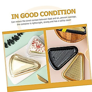Abaodam 100 Sets Triangular Cake Box Triangle Containers with Lids Cake Tray Transparent Cake Holder Slice Cheesecake Containers Plastic Containers Sandwich Case Mini Pet Pastry Box