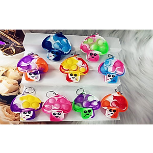 30 Packs Mini Backpack Pop Fidget Bubble Toys, Bulk Mushroom Classroom Students Prizes Birthday Party Favors Gifts