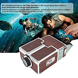 DIY Cardboard Smartphone Projector,ASHATA Second-Generation Mini DIY Home Portable Smart Mobile Phone Projector Home Cinema,Home Theater Phone Screen Magnifier Providing 8X Image Magnification