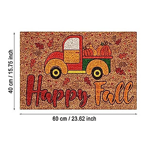 Turkey Pumpkins Door Mat Fall Thanksgiving Funny Welcome Indoor Front Door Mat Autumn Golden Farmhouse Doormat Outdoor Entrance with Non Slip Backing Thanksgiving Doormat 05_B, 23.6" L x 15.7" W