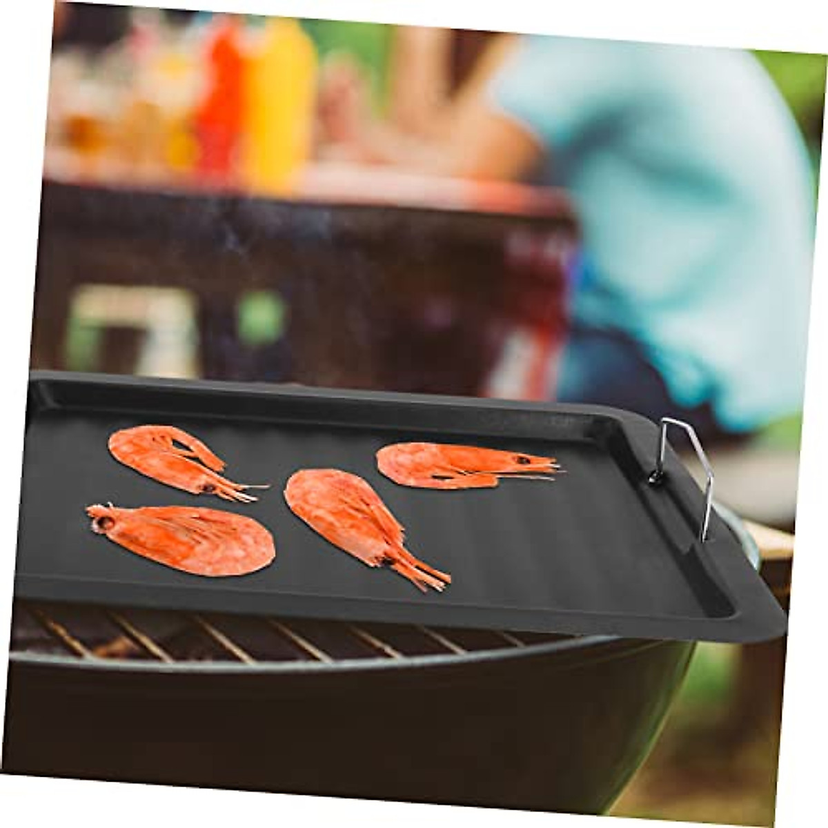 SHOWERORO 1pc Bakeware Grill Toppers Griddle Plate Barbecue Baking Pan Indoor Griddle Nonstick Bakeware Stainless Steel Griddle Baking Tool Barbecue Accessory Camping Barbecue Pan Tray Iron