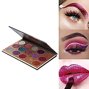 Beauty Searcher 15 Colors Eyeshadow, Glitters Shimmer Pigment Pressed Makeup Palette Eyes Cosmetic