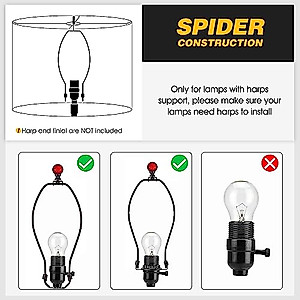 Lamp shades Set of 2, Fabric Lamp Shades for Table Lamps and Floor Light, Medium Lamps Shades 13.5" Top x 13.5" Bottom x 8.8" High, Lampshades Natural Linen Hand Crafted