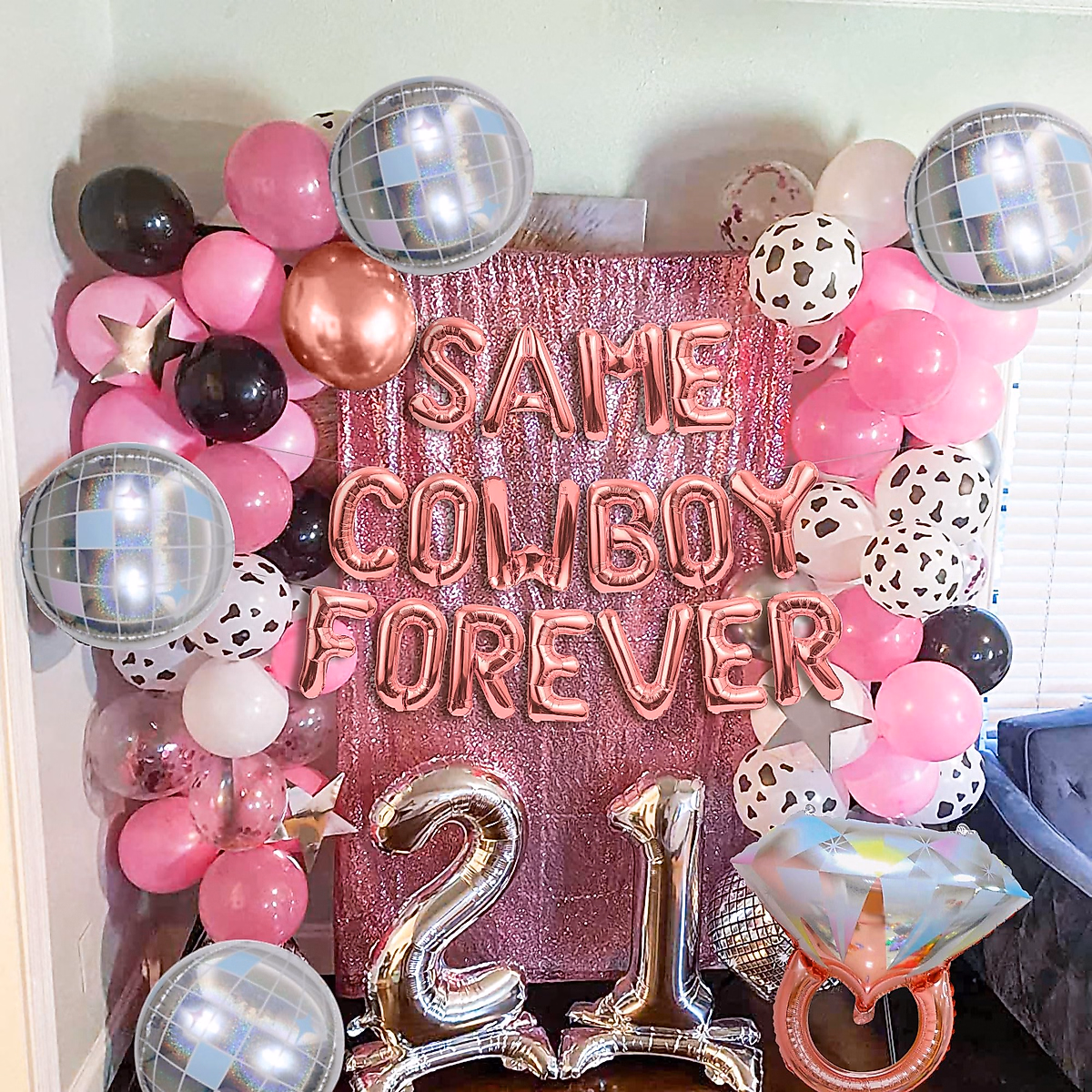 JeVenis Same Cowboy Forever Balloons Same Cowboy Forever Bachelorette Decoration Western Bachelorette Party Decorations Cowgirl Nashville Bridal Shower Supplies