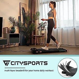 CITYSPORTS Treadmill Under Desk, Walking Pad Treadmill, Treadmill Ultra Slim & Portable for Home