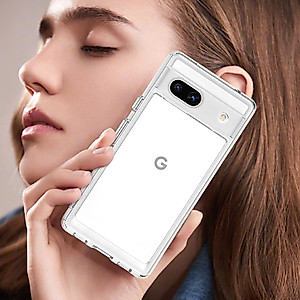Guarishel for Google Pixel 7a Case: with [Tempered Glass Screen Protector][Built-in 4 Airbags][Not-Yellowing] Military-Grade Shockproof Protective Phone case for Google Pixel 7a, Crystal Clear