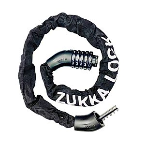 ZUKKA Bike Chain Lock 5 Digit Resettable Combination Password Lock,Heavy Duty Anti-Theft Bicycle Cable Locks