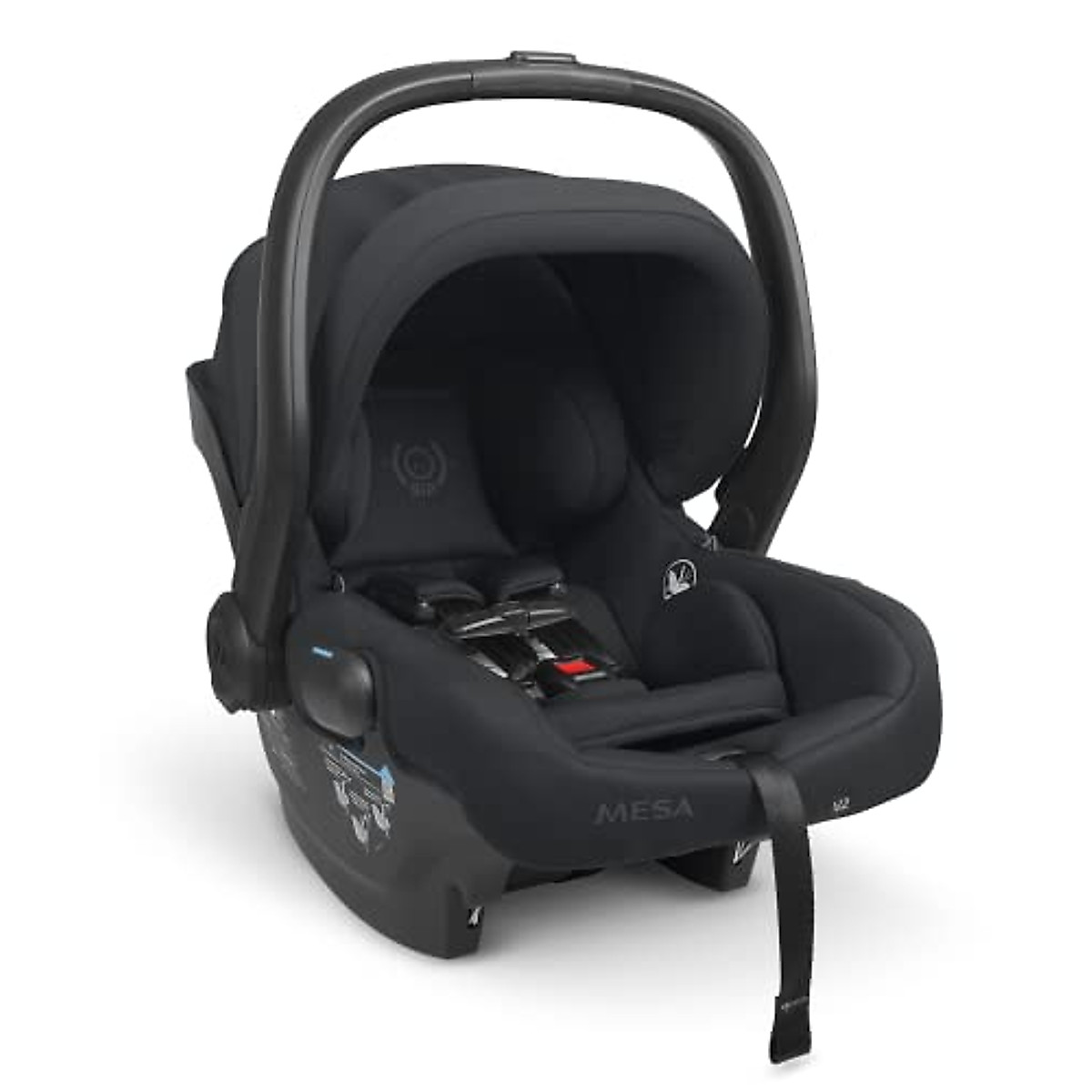 Vista V2 Stroller - Gregory (Blue Melange/Silver/Saddle Leather)+ MESA V2 Infant Car Seat - Jake (Charcoal)