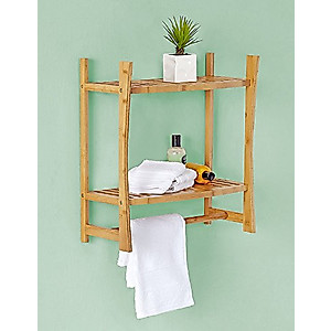 Best Living Wall Mount Shelf, 19.9 by 9.8 by 21.26-Inch, Bamboo