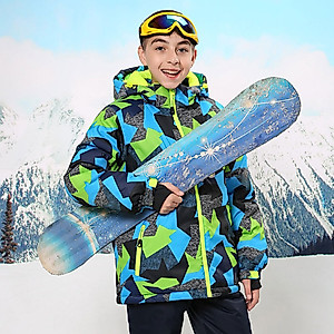 Boys Ski Jacket Snow Jacket Pants Suits Windproof Waterproof Winter Coats 25GR,8
