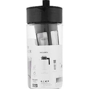 Takeya Patented Deluxe Cold Brew Coffee Maker, 1 qt, Black
