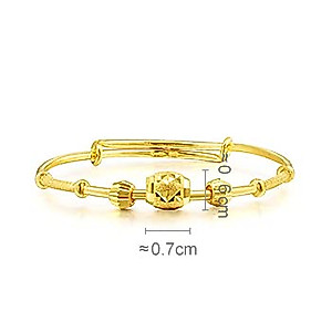 CHOW SANG SANG 999.9 24K Gold Price-by-Weight 5.31g Gold Adjustable Bangle for Tiny Size Gift 64731K