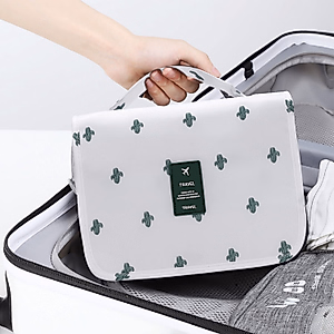 Etercycle Hanging Toiletry Bag for Women, Large Cosmetic Bag Travel Organizer Toiletries bags Makeup Bag with Hook（White）