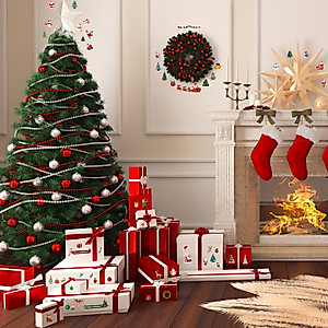 WANDIC 16 Sheets Rub On Transfer Stickers, Christmas Theme Stickers Aesthetic Decor Transfer Stickers for Scrapbook Journal Planner Album,4 * 6in