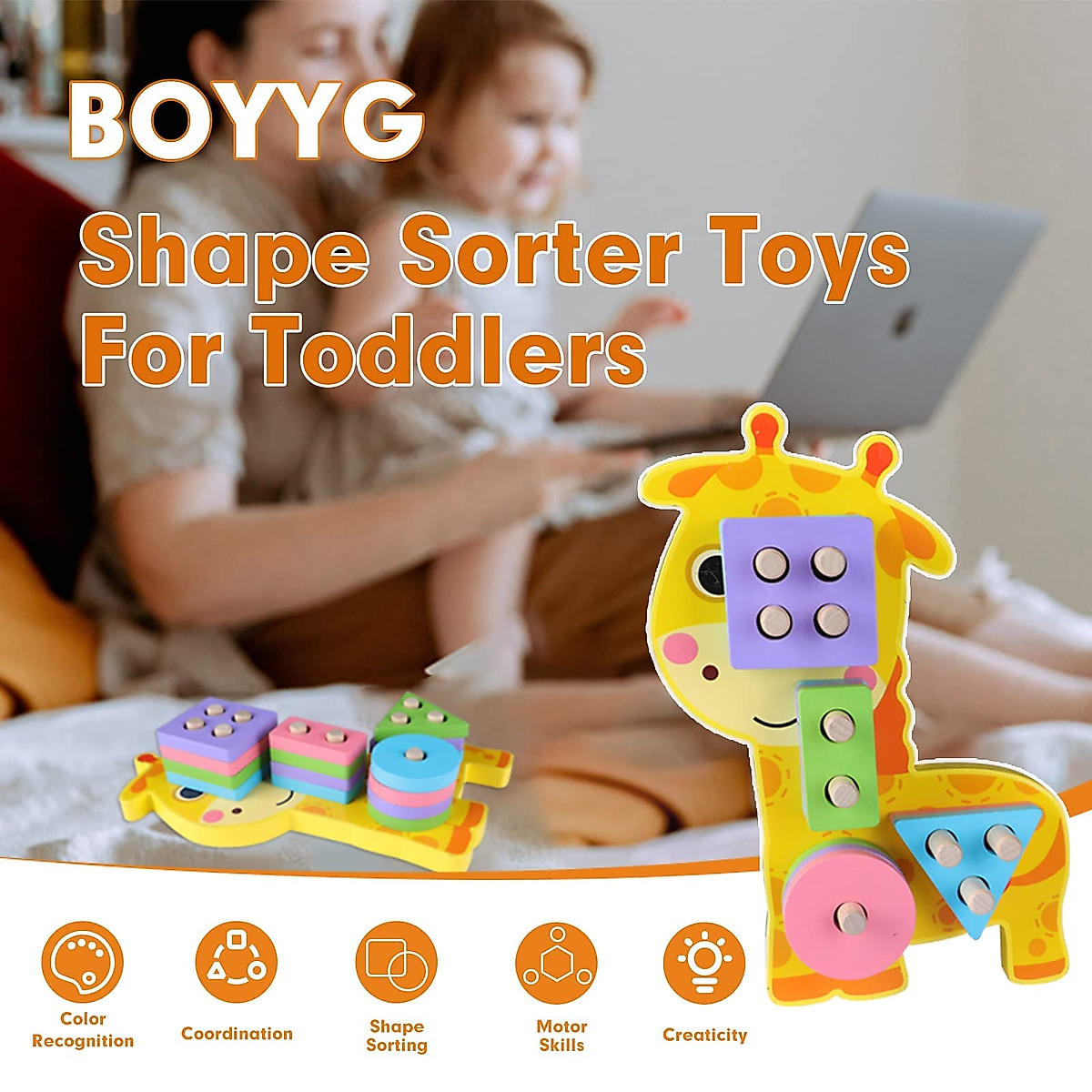 POLKRANE Busy Board with LED Light,Montessori Toys with Toggle Switch,Travel Toys and Wooden Toy for Educational Toddler Activities for 1 2 3 4 Year Old Boys & Girls (Polkrane Pad)