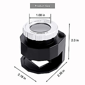 Loupe Magnifier 30X Aluminum Alloy Magnifier Illuminated Adjustable Focal Length Desktop Magnifier with 6 Lights for Jewelry Textile Optical Currency Coins Stamps Circuit Board Gems …