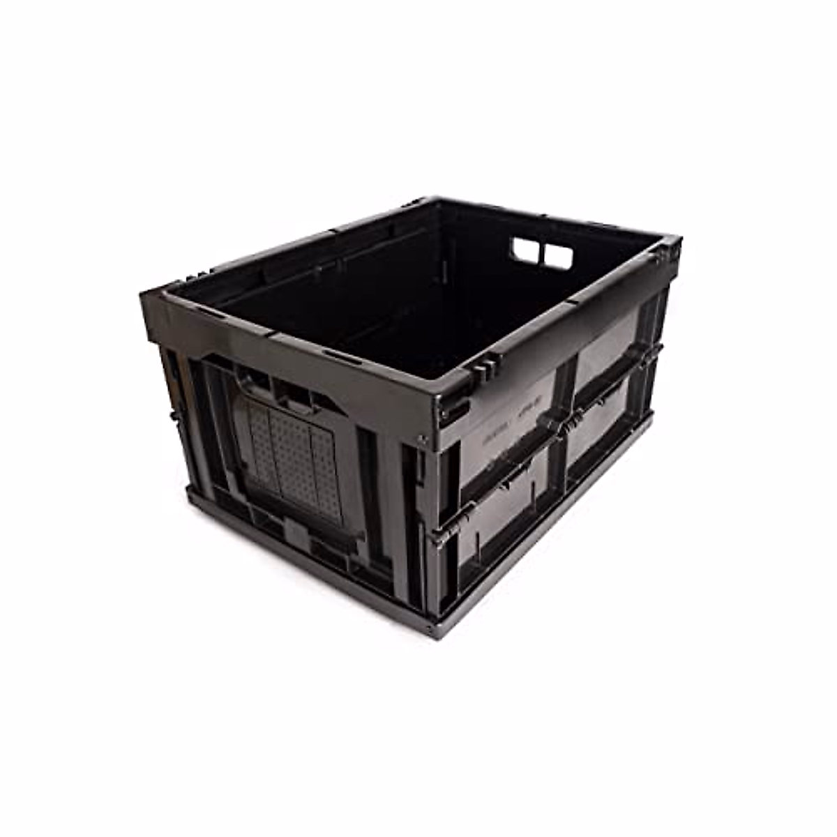 Storage Compat Storage Bin, Nettuno 4323-B06, Plastic Stacking Container, Lidded Storage Bin, Hardware and Tool Storage, Collapsible Bin, Black, 15.75x11.81x8.66 Inches, Medium Size, Individual Pack