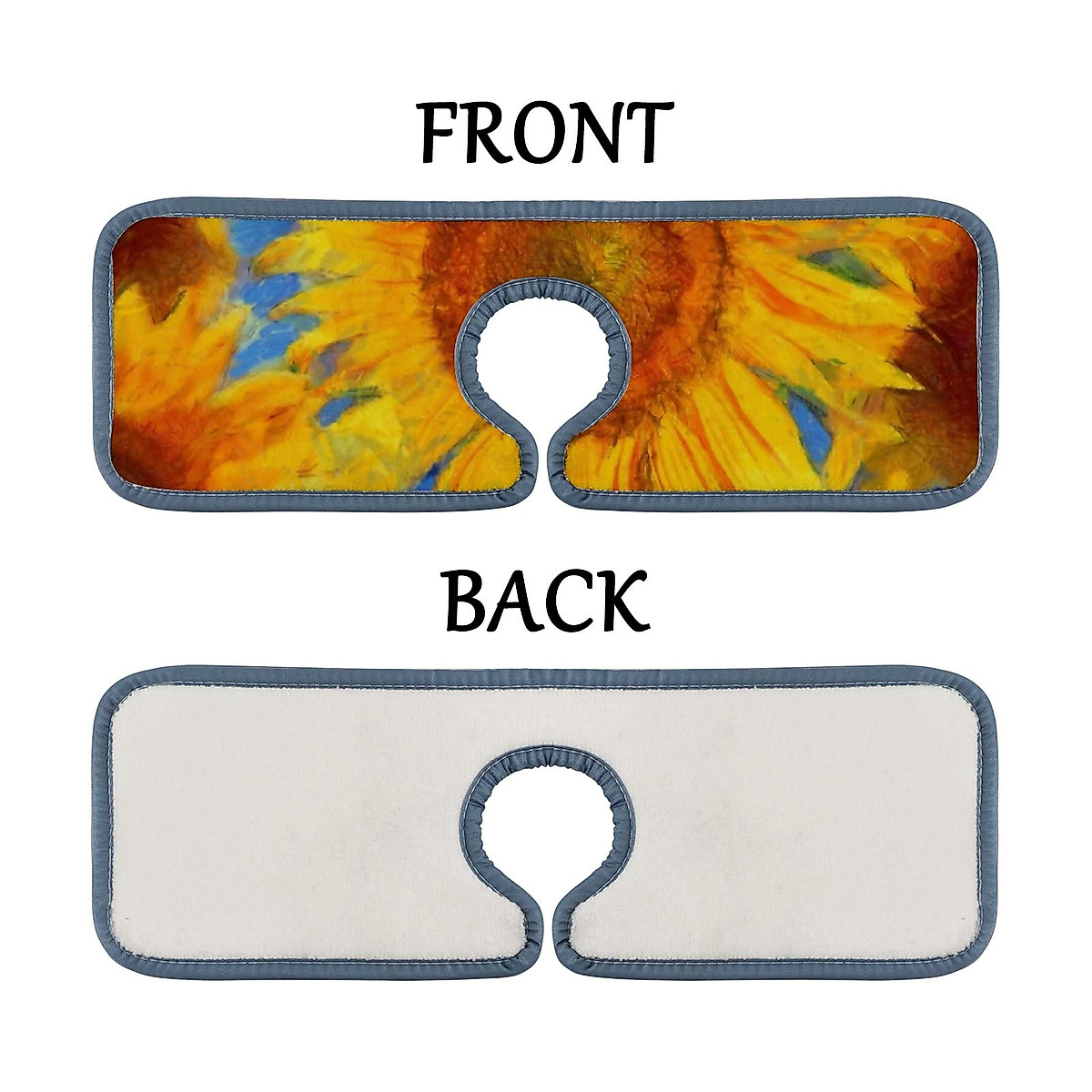 Kitchen Faucet Mats 3 Pieces Oil Painting Sunflowers Absorbent Faucet Sink Splash Guard Bathroom Counter and RV,Faucet Counter Sink Water Stains Preventer