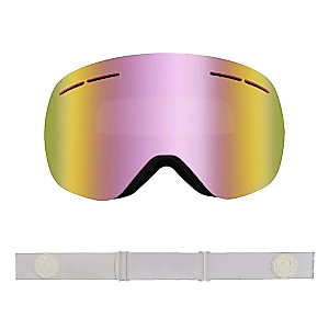 Dragon Alliance X1s Ski Goggles, Medium, White, Whiteout/Luma Pink Ion Lens