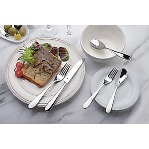 DANIALLI Modern Fidenza Silverware Set - 18/10 Stainless Steel Flatware Set for Elegant Dining - Dishwasher Safe Cutlery Set (40-Piece)