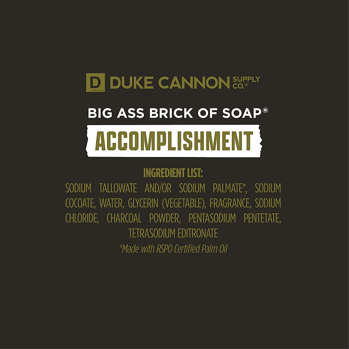 Duke Cannon WWII Era Big Brick of Soap for Men - Accomplishment, 10oz. Limited Edition