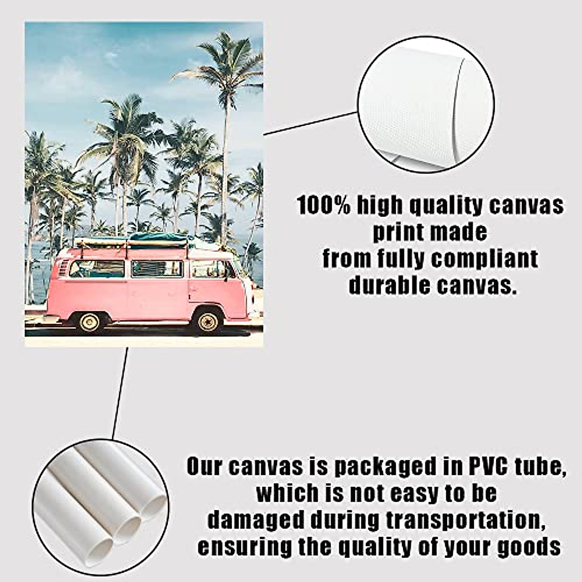 6 Set Large Beach Wall Art for living Room Bathroom Pink and Blue Seascape Themed Picture Poster Print Wall Decor Beach Chairs Starfish Surfboard Palm Tree for Teens Girl Home Decorations Unframed