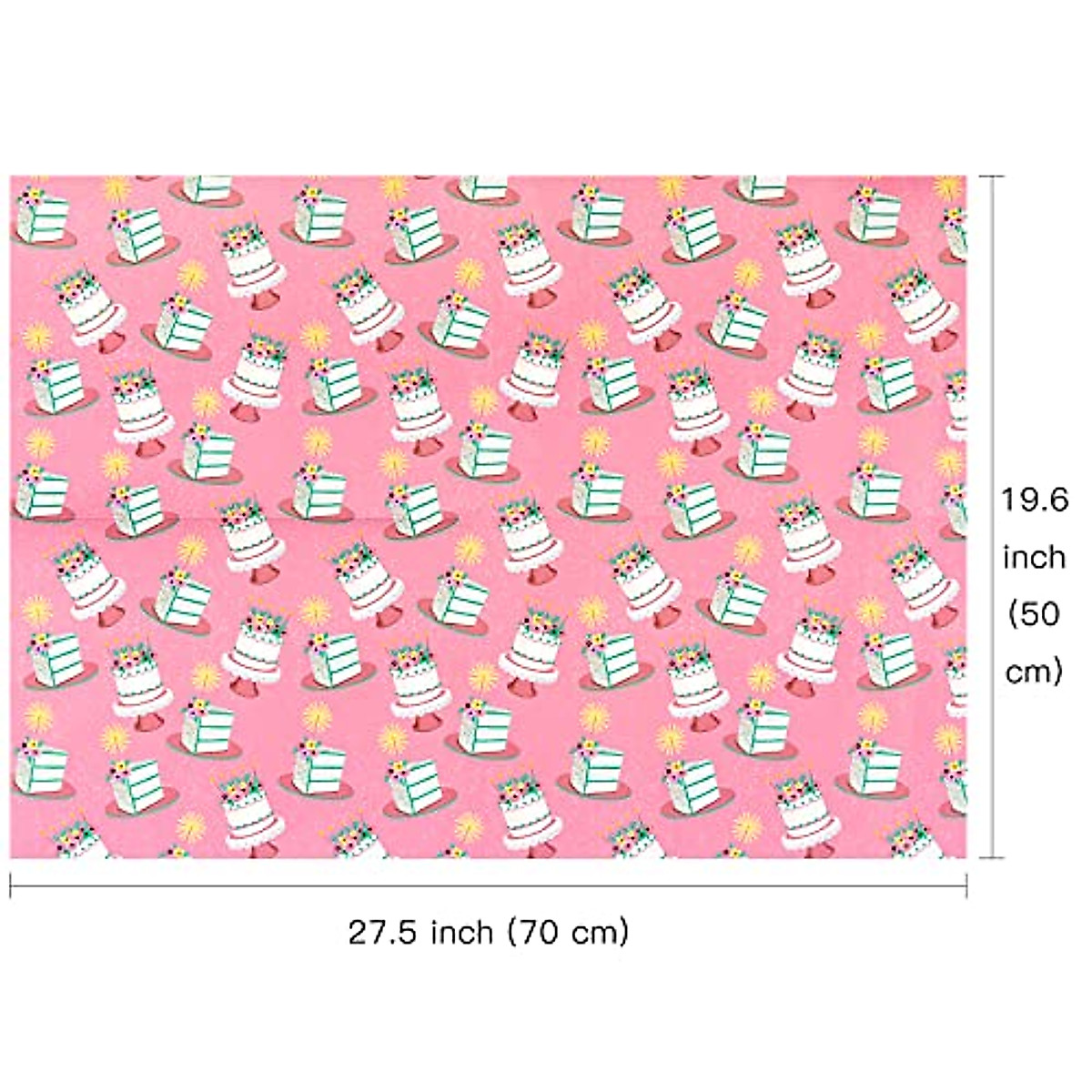 MAYPLUSS Birthday Wrapping Paper Sheet - 12 Folded Flat - Colorful Birthday Text - 19.7 inch X 27.5 inch Per Sheet