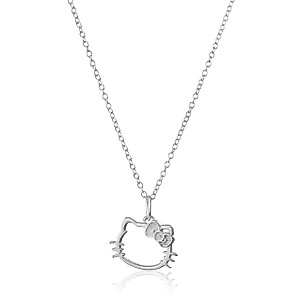 Hello Kitty Disney Sterling Silver Silhouette Pendant Necklace