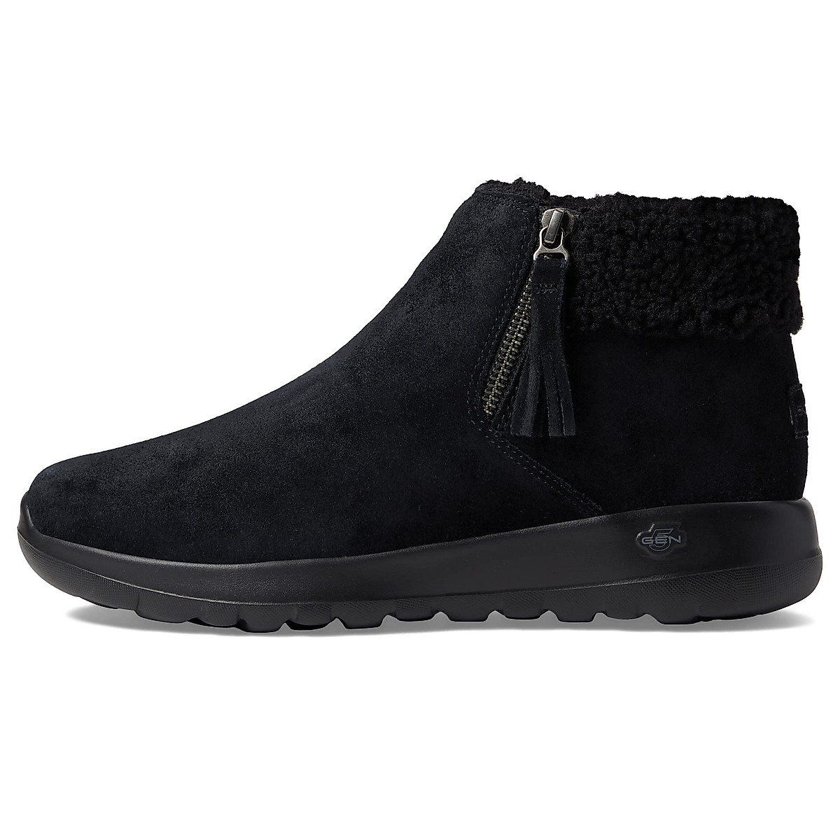 Skechers Women's ON-The-GO Joy-Happily Cozy Mid Calf Boot, Black/Black, 8.5