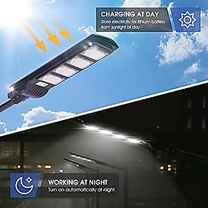 Bryopath Solar Street Lights Outdoor【2 Pack】, Parking Lot Lights 600W, 24000LM Motion Sensor Dusk to Dawn Lights Outdoor Street Lights with Remote Control for Home Park Garage Garden Yard