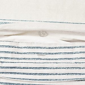Lush Decor Comforter Farmhouse Stripe, King, Blue