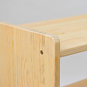 Morimoe 5/7-Compartment Book Shelf for Organizing Books Toys, Solid Wood, Perfect for Playroom, Kids Room, Nursery, Kindergarten (7-Compartment)